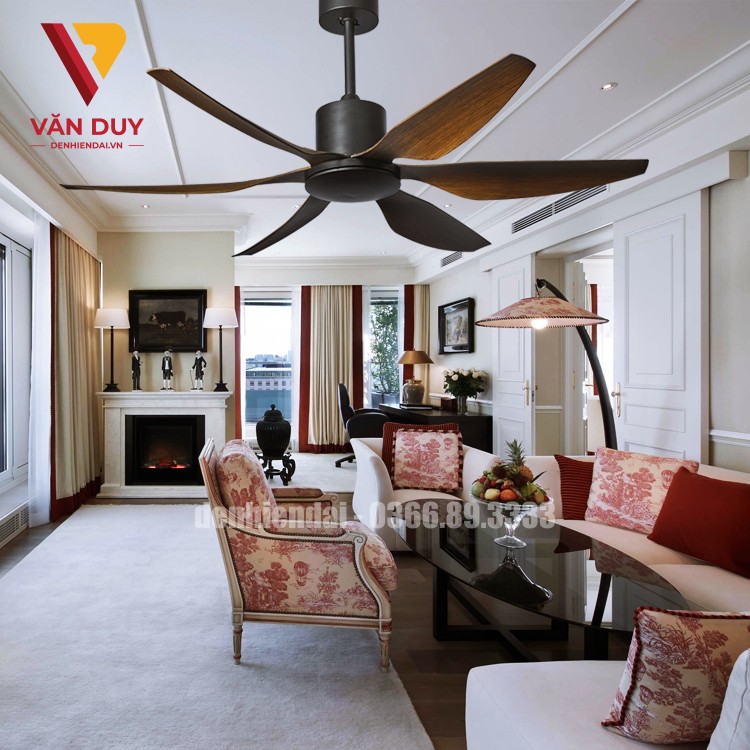Quạt trần đèn cánh dài, hiện đại 66902